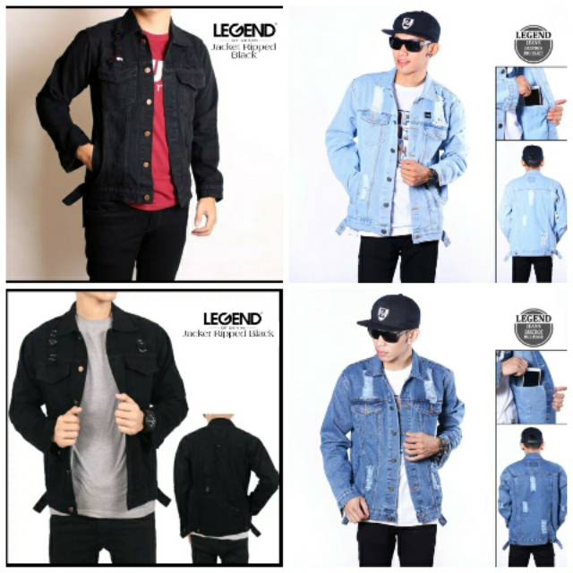 Ripped Jeans Jackets / Ripped / Original Legend of Denim | Shopee Malaysia