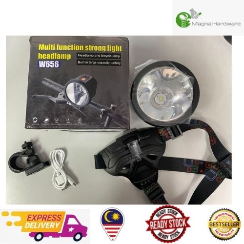 W656 Headlight / Multi Use Headlamp / Lampu Kepala / 2 In 1 bicycle ...