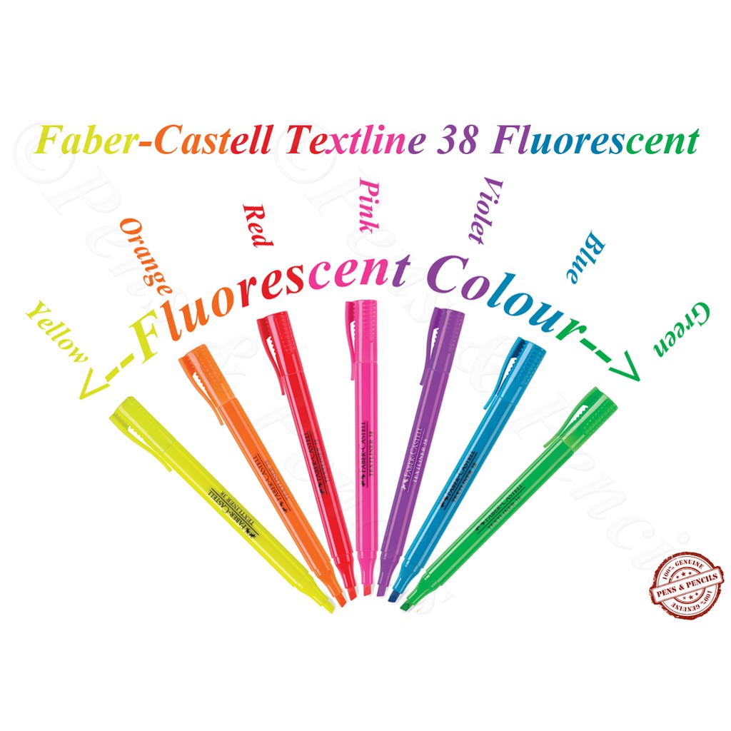 Faber-Castell Textliner 38 Fluorescent Color Highlighter Pen / Faber ...