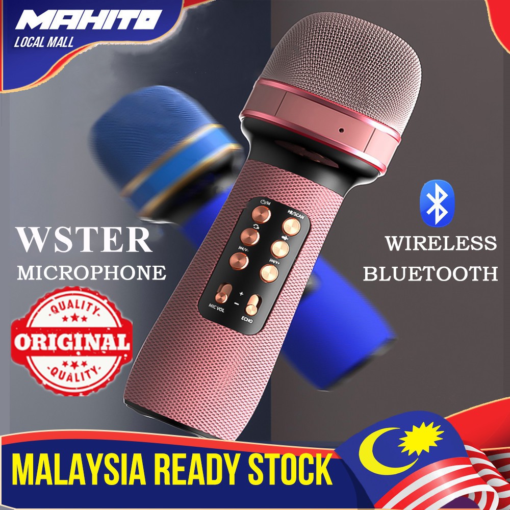 💯ORIGINAL💯MAHITO WS898 Bluetooth Microphone Wireless Singing Speaker Portable Karaoke Handheld ...
