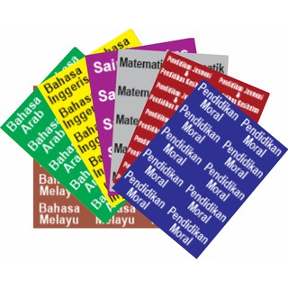 Sticker Mata Pelajaran ~ Sesuai untuk sekolah, Buku Latihan ~ MURAH ...