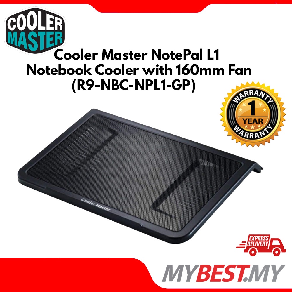 Cooler Master NotePal L1 Notebook Cooler with 160mm Fan (R9-NBC-NPL1-GP ...
