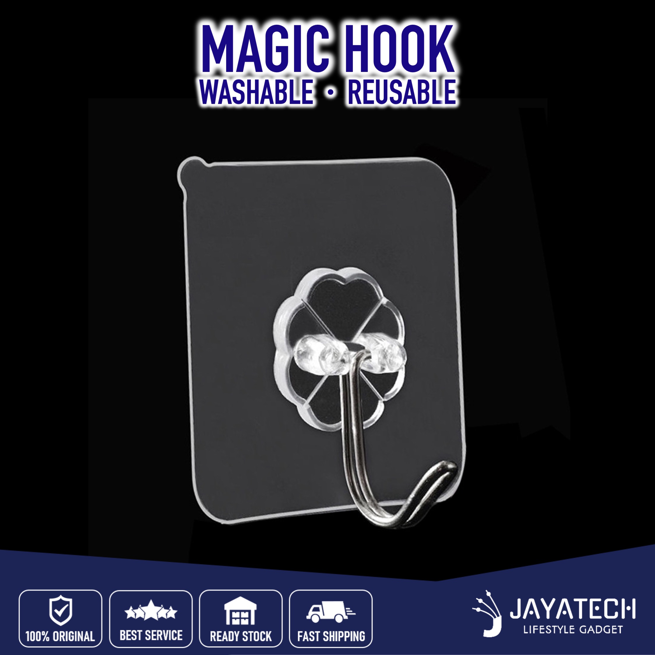 MAGIC HOOK / WALL HOOK / HANGER / TRANSPARENT ADHESIVE SUPER STRONG ...