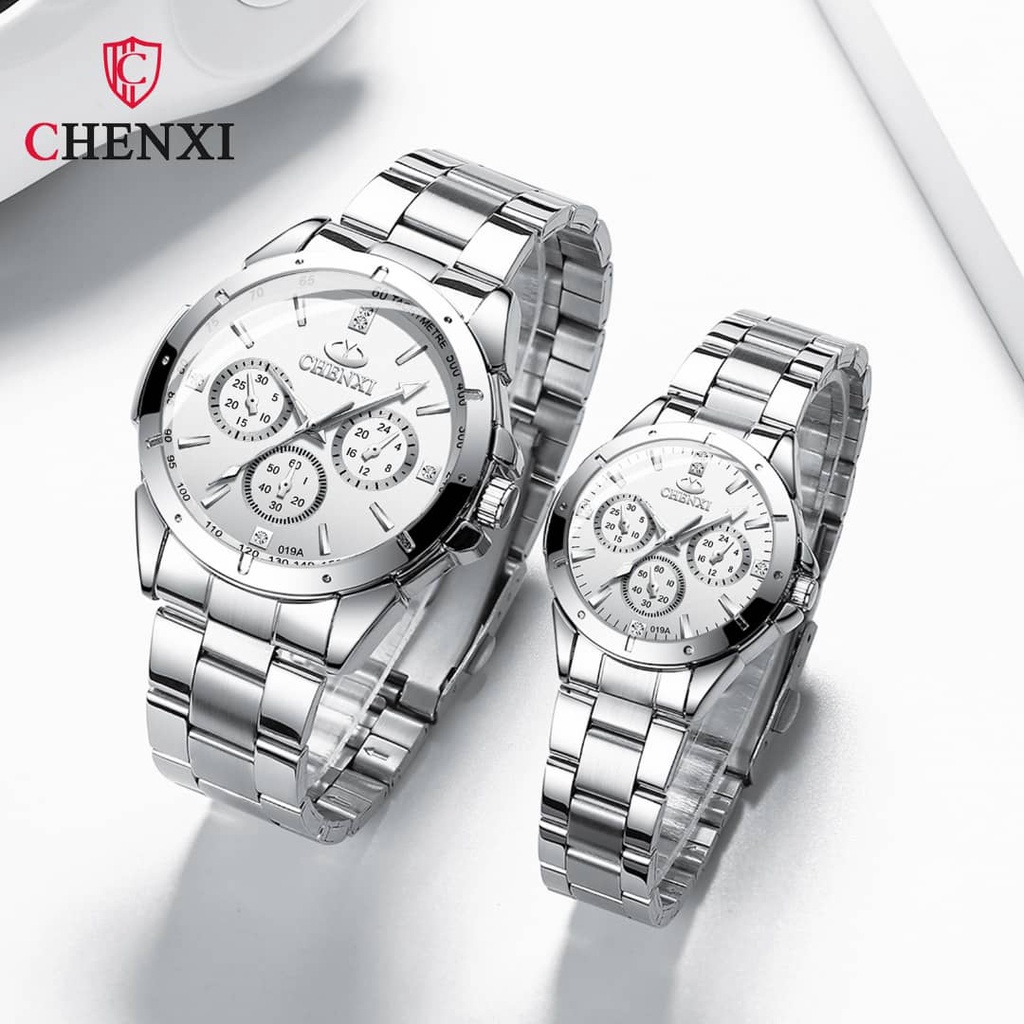 CHENXI 019A Couple Watch Steel Band Waterproof | Shopee Malaysia