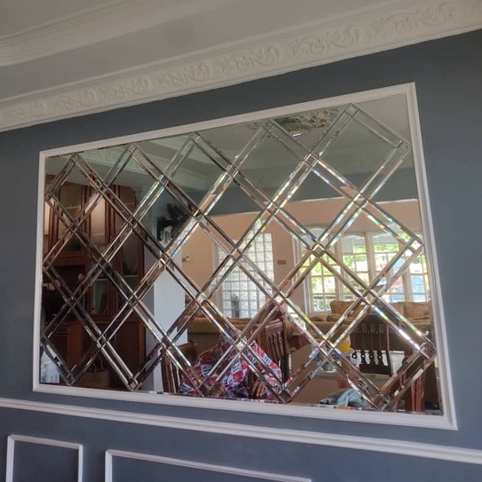 NEW DESIGN!!! Cermin Diamond X Style Diamond Mirror Wall Mirror Bevel ...