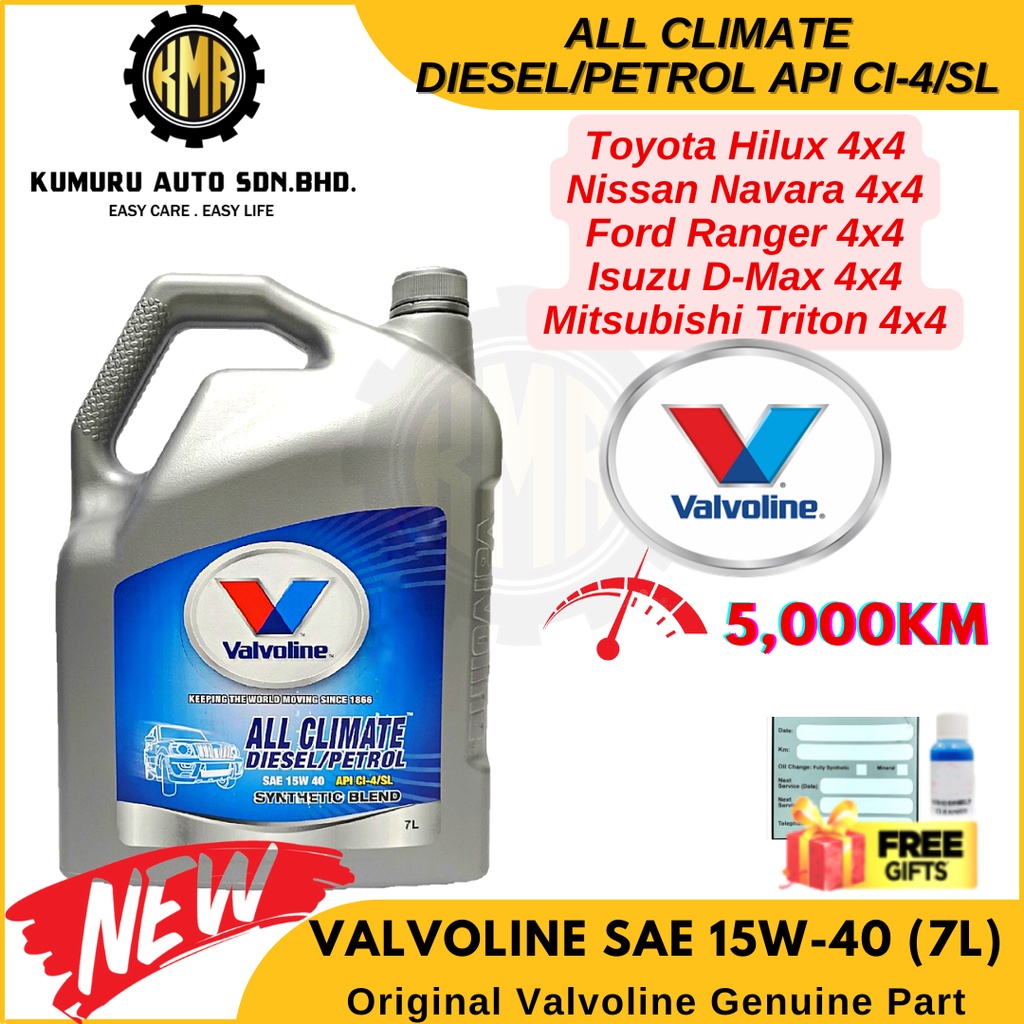 Valvoline ALL CLIMATE Diesel Petrol API CI -4/SL SAE 15W40 Engine Oil ...