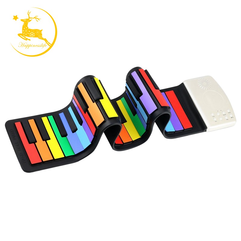 Color 49 Standard Keys Flexible Kids Piano Keyboard Flexible Roll Up ...