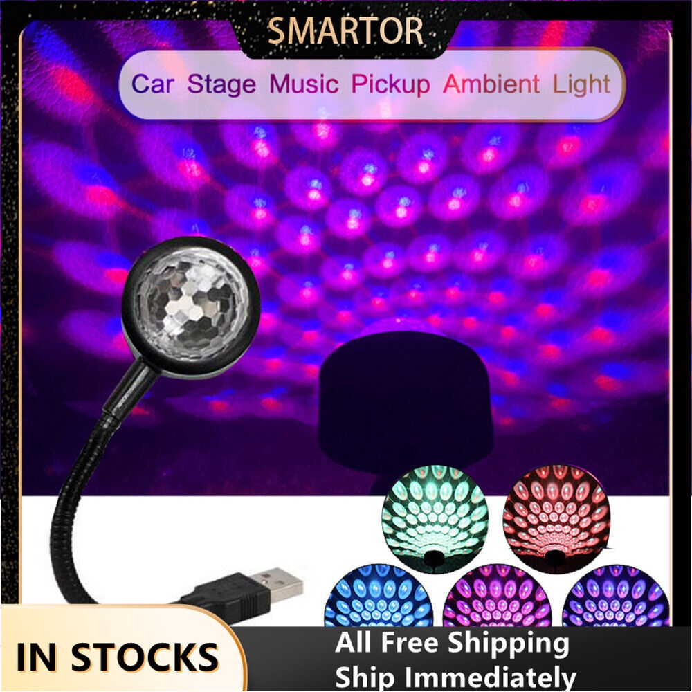 Mini party usb colorful sound activated light spinning disco ball dj ...