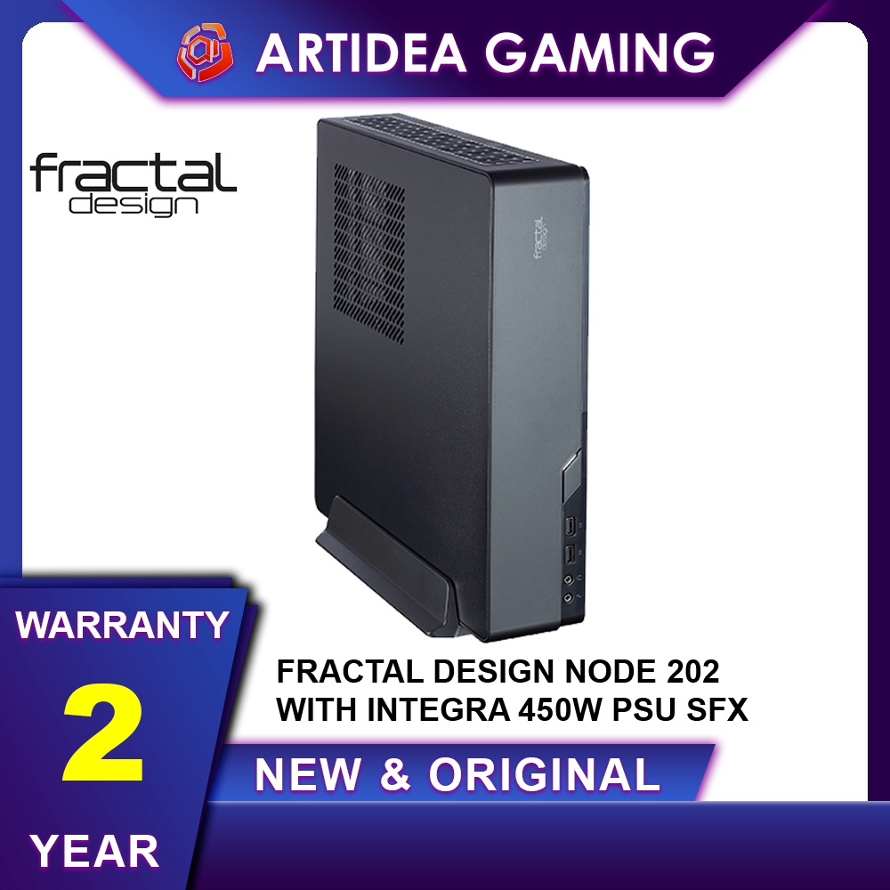 ^ FRACTAL DESIGN NODE 202 WITH INTEGRA 450W SFX UK PLUG - FD-MCA-NODE ...