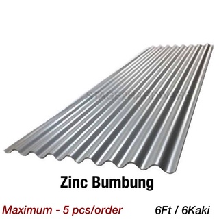 6 Feet Corrugated Metal Zinc Roof Sheet / Atap Zink Ombak / Zinc ...