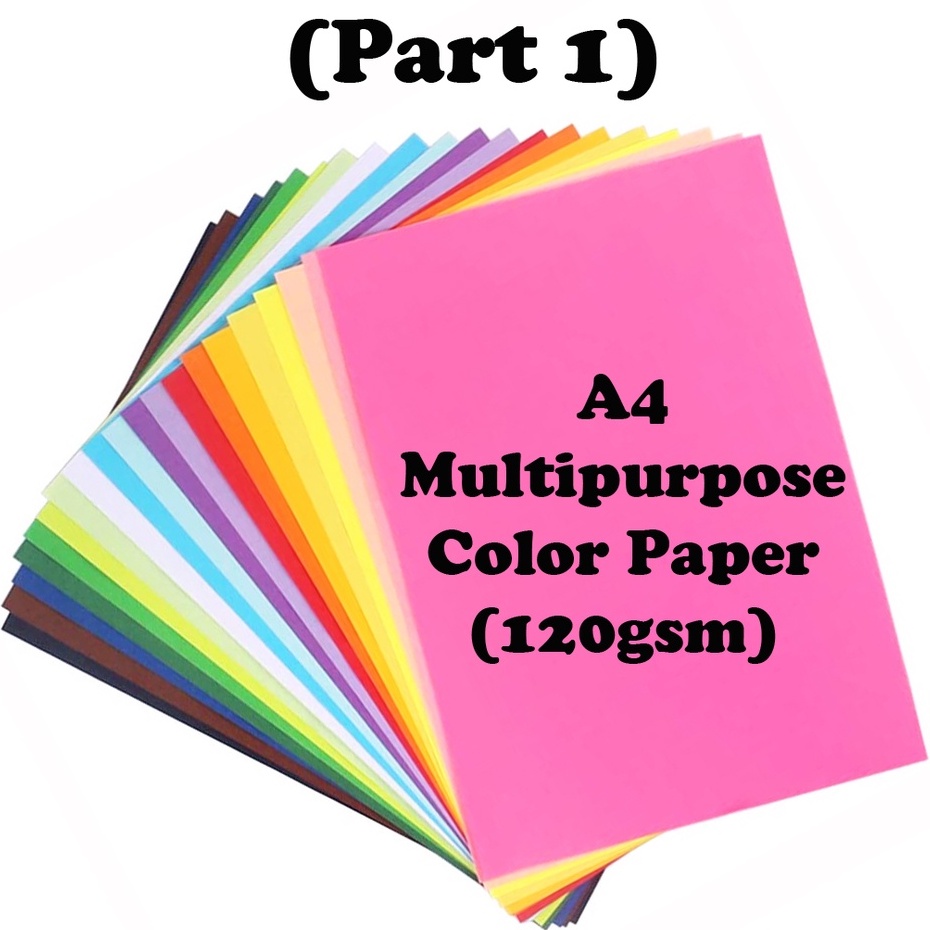 A4 Multipurpose Color Paper (120gsm) 1pack - 10sheets (Part 1) Kertas ...