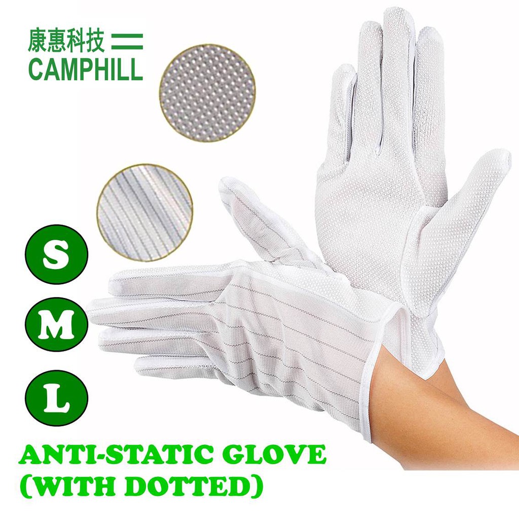 [Ready Stock] ESD Anti-static Polyester Glove Conductive Electronic ...