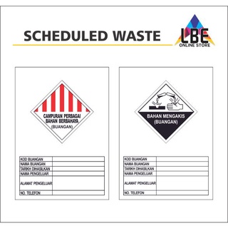 Schedule Waste Label (210mm x 297mm) | Shopee Malaysia