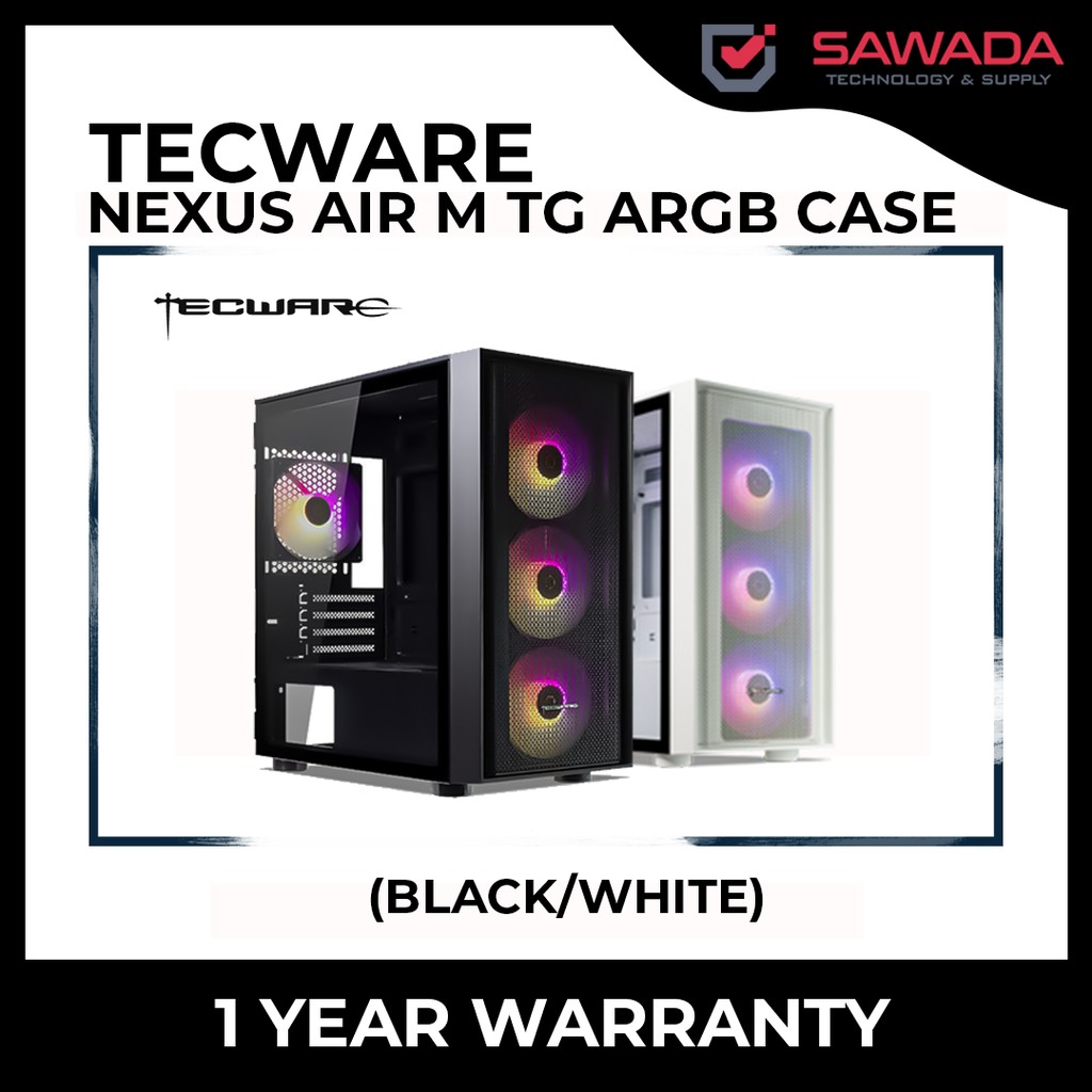 TECWARE NEXUS AIR M TG ARGB CASE (BLACK/WHITE) | Shopee Malaysia