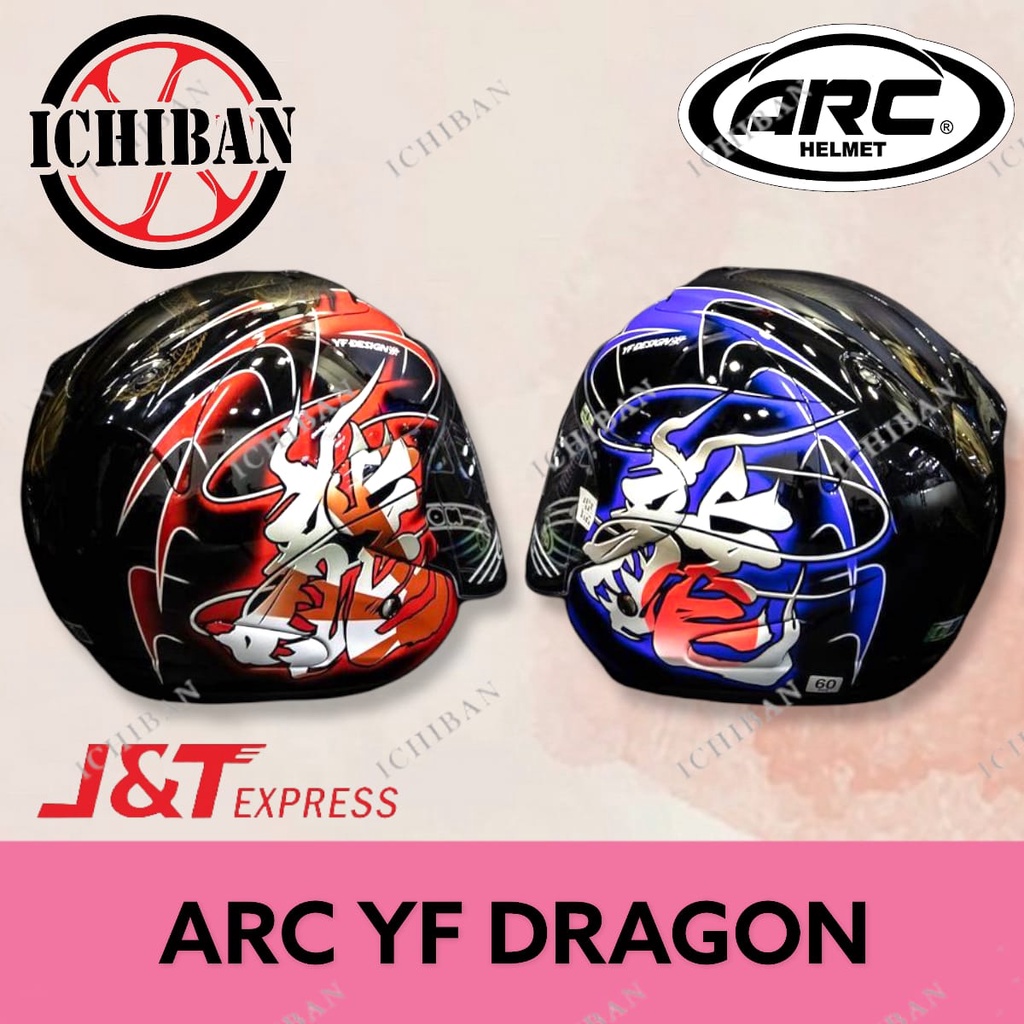 ARC YF1 / YF DRAGON HELMET BLUE/RED/YELLOW 100% ORI ARC HELMET STD SIZE ...
