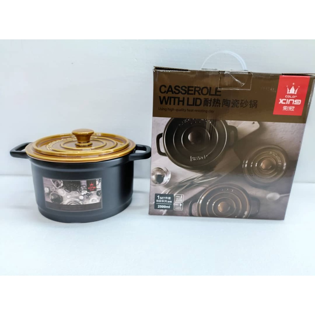 COLOR KING CASSEROLE POT WITH LID 2500ML Using High-Quality Heat ...