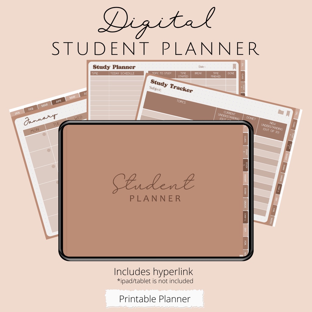 Student Planner | Study Planner | Digital | Undated Planner | Printable ...