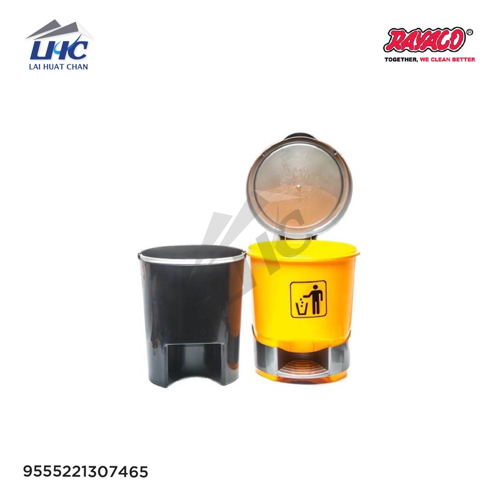 7040 RAYACO 4 Gallon Round Step-On Trash Bin Dustbin | Shopee Malaysia