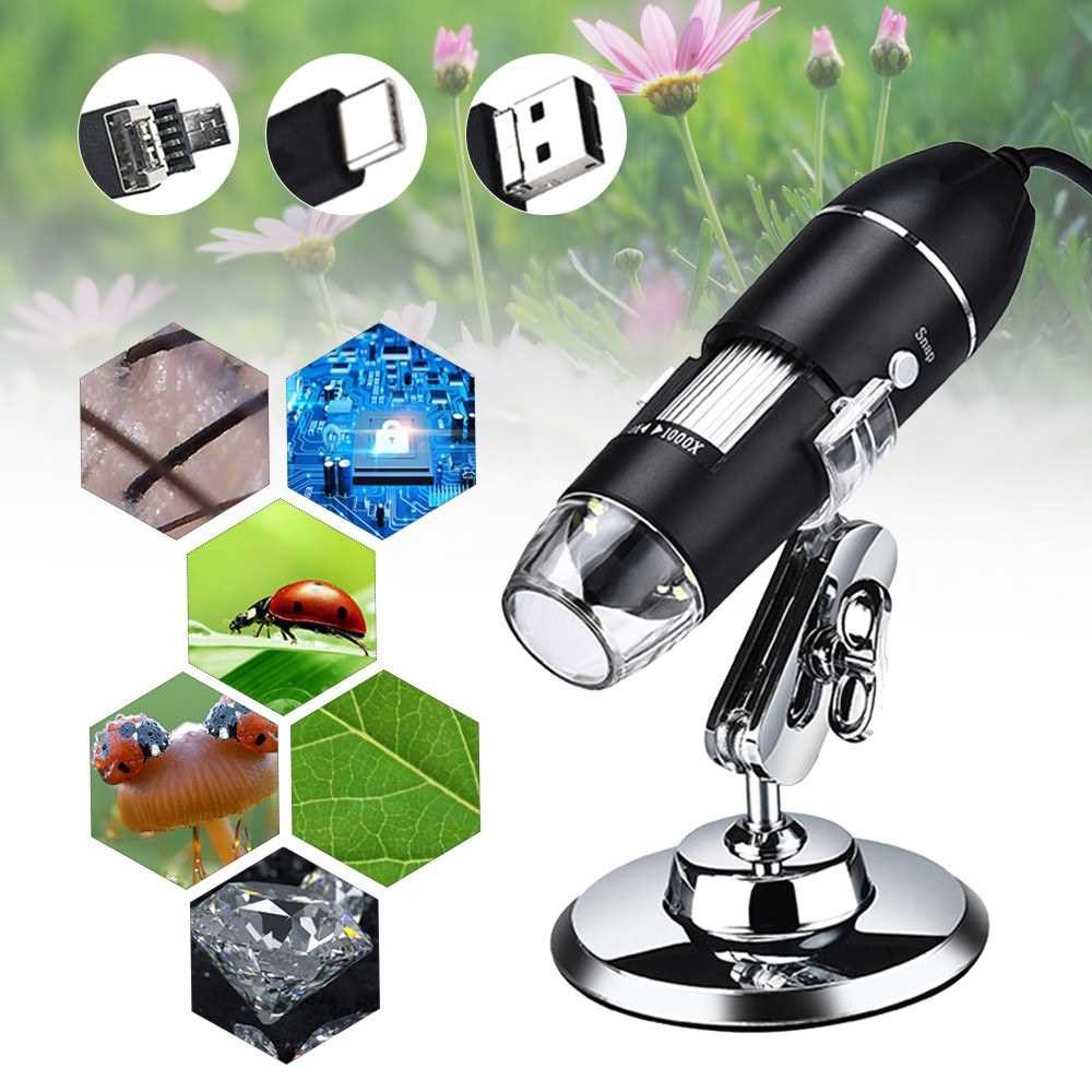Digital Microscope 3 in 1 Port Type-C 1000x Magnification Portable High ...