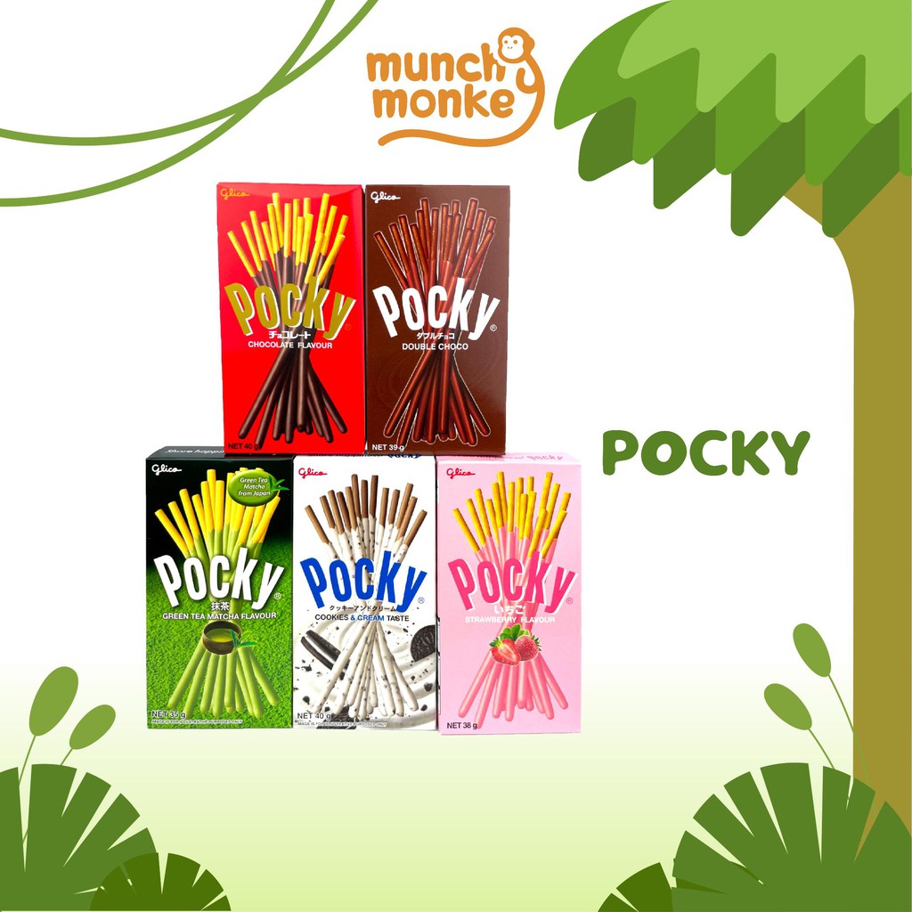 POCKY Stick Biscuits 5 packet (Chocolate, Double Choco, Strawberry ...