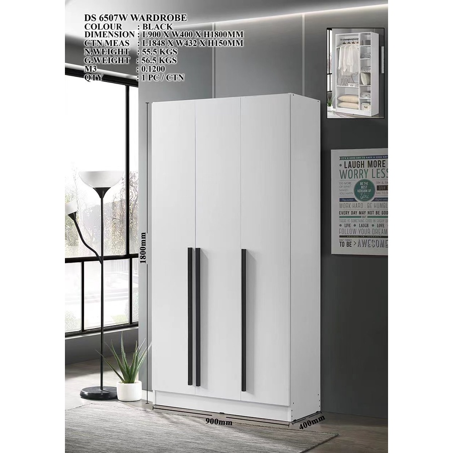Open 3 Door wardrobe (Almari Baju ) | Shopee Malaysia