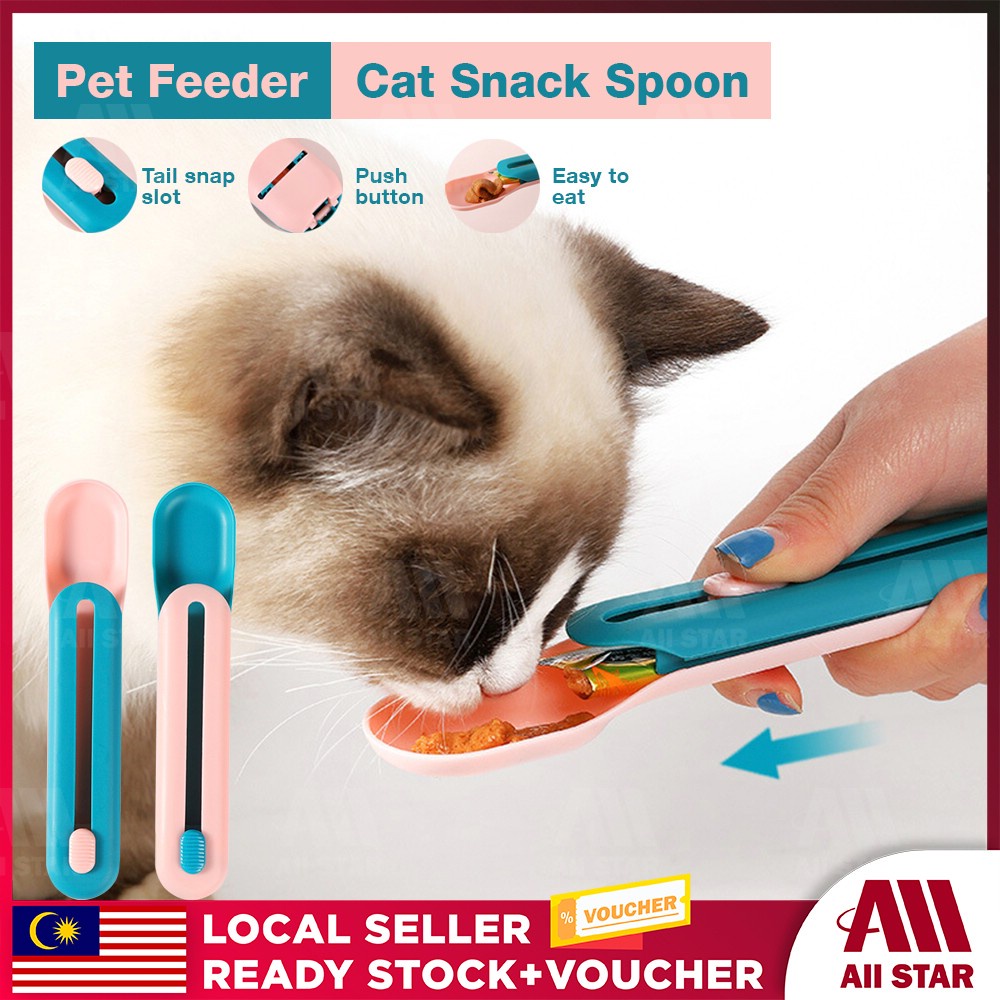 ALLSTAR Pet Feeding Spoon Wet Creamy Cat Treat Stick Cat Snack Feeders ...