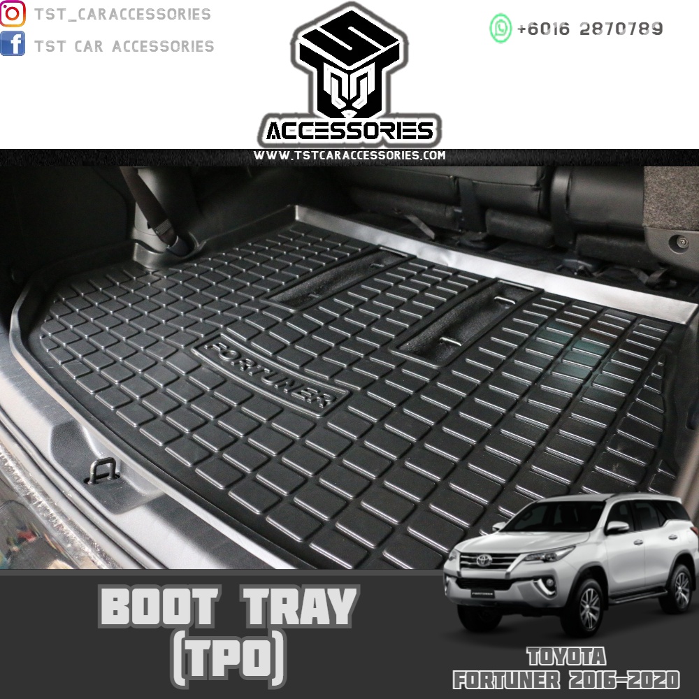 TOYOTA FORTUNER 2016-2022 REAR TRUNK FLOOR MAT BOOT TRAY (TPO) | Shopee ...
