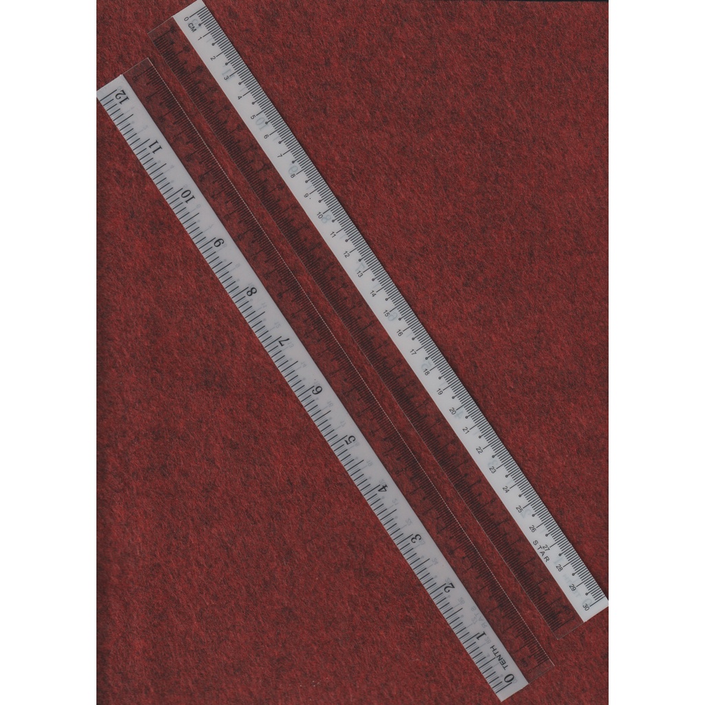 RULER PLASTIC 12"/塑胶尺/30CM- PEMBARIS PLASTIK 12"/30CM- HALF WHITE- SOFT ...