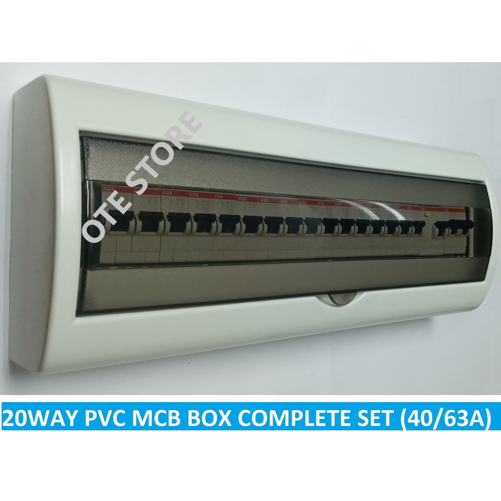20WAY PVC MCB BOX COMPLETE SET (40A / 63A) (ABB) | Shopee Malaysia