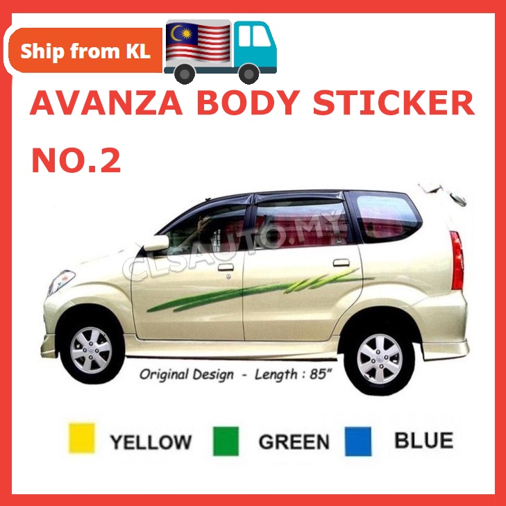 TOYOTA AVANZA Sticker 2 Car Body Side Lining [Ready Stock] Pelekat ...