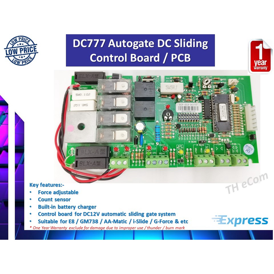 DC777 Autogate DC Sliding Control Panel / Board (Compatible to DC3 ...