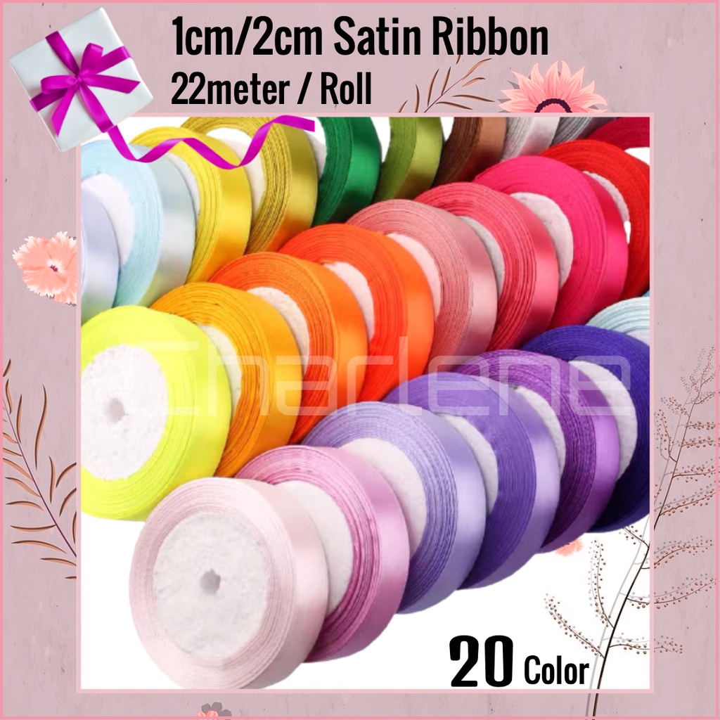 Ready Stock [22M] 1CM/2CM Satin Ribbon Riben Reben Ribben Satin Organza ...