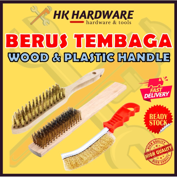 BERUS TEMBAGA PEMEGANG KAYU PLASTIK Brass Wire Brush With Plastic AND ...