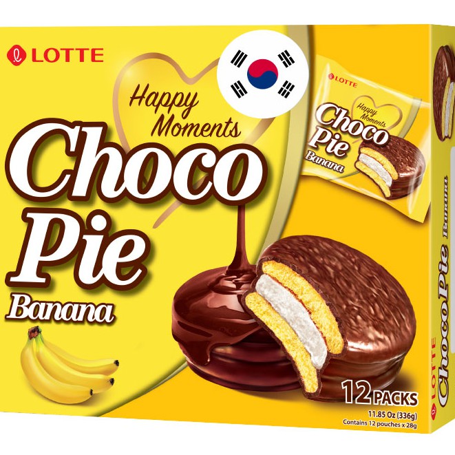 Choco Pie Vi Chuoi Lotte Choco Pie Banana 1 box (12 packs) | Shopee ...