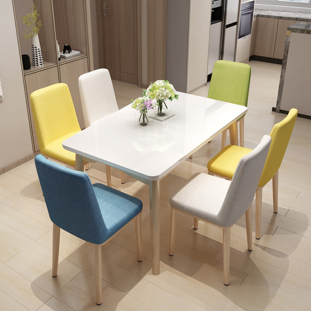 Nordic dining table solid wood table and chair combination modern ...