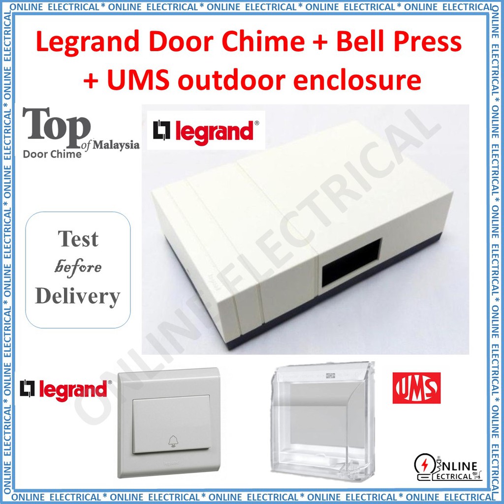 legrand Door Bell + Legrand Bell Switch + UMS Outdoor Socket Enclosure ...