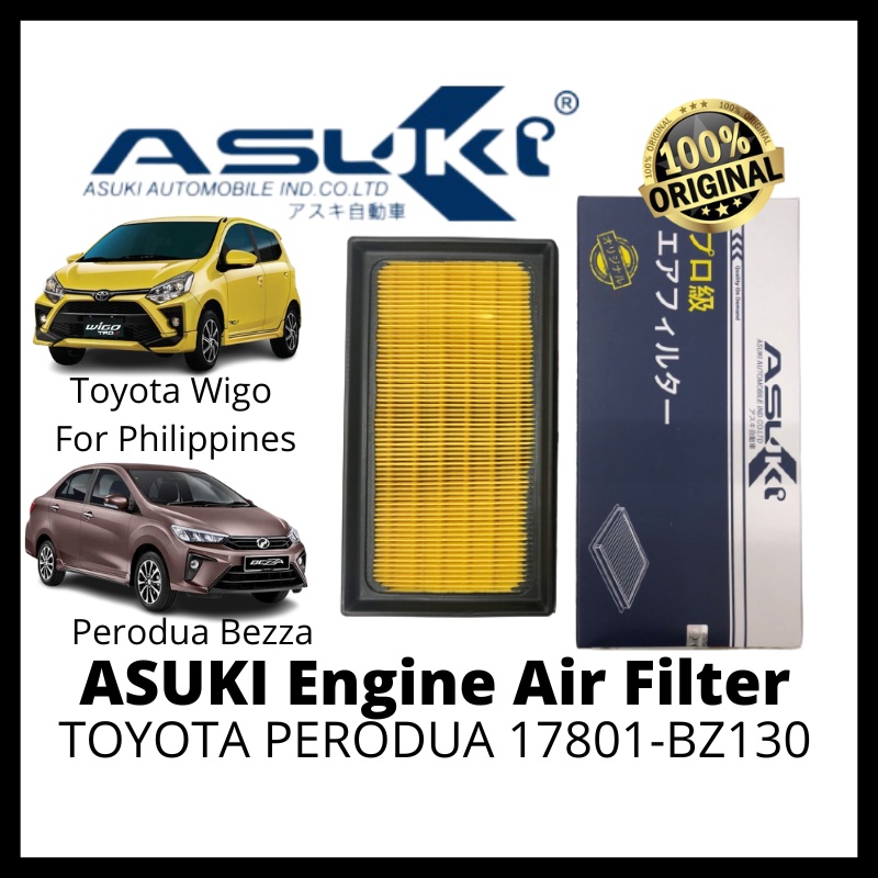 ASUKI Engine Air Filter Perodua Bezza 1.3 Toyota Wigo Agya (Philippine ...