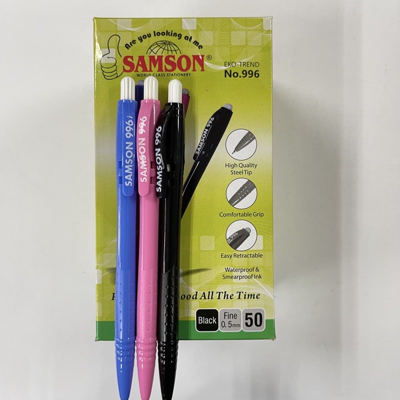 Samson Eko-Trend 996 Fine Tip (0.5mm) Ball Pen (50pcs/box) | Shopee ...
