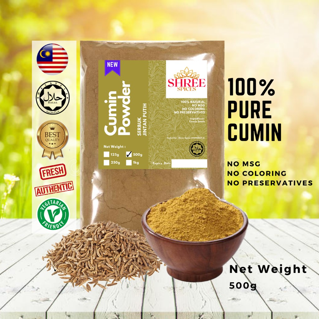 [Halal] Shree Spices Serbuk Jintan Putih Asli 500g | Original Pure ...