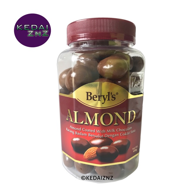 Chocolate Beryls ALMOND Coated with Milk Chocolate Bottle 450g Coklat ...
