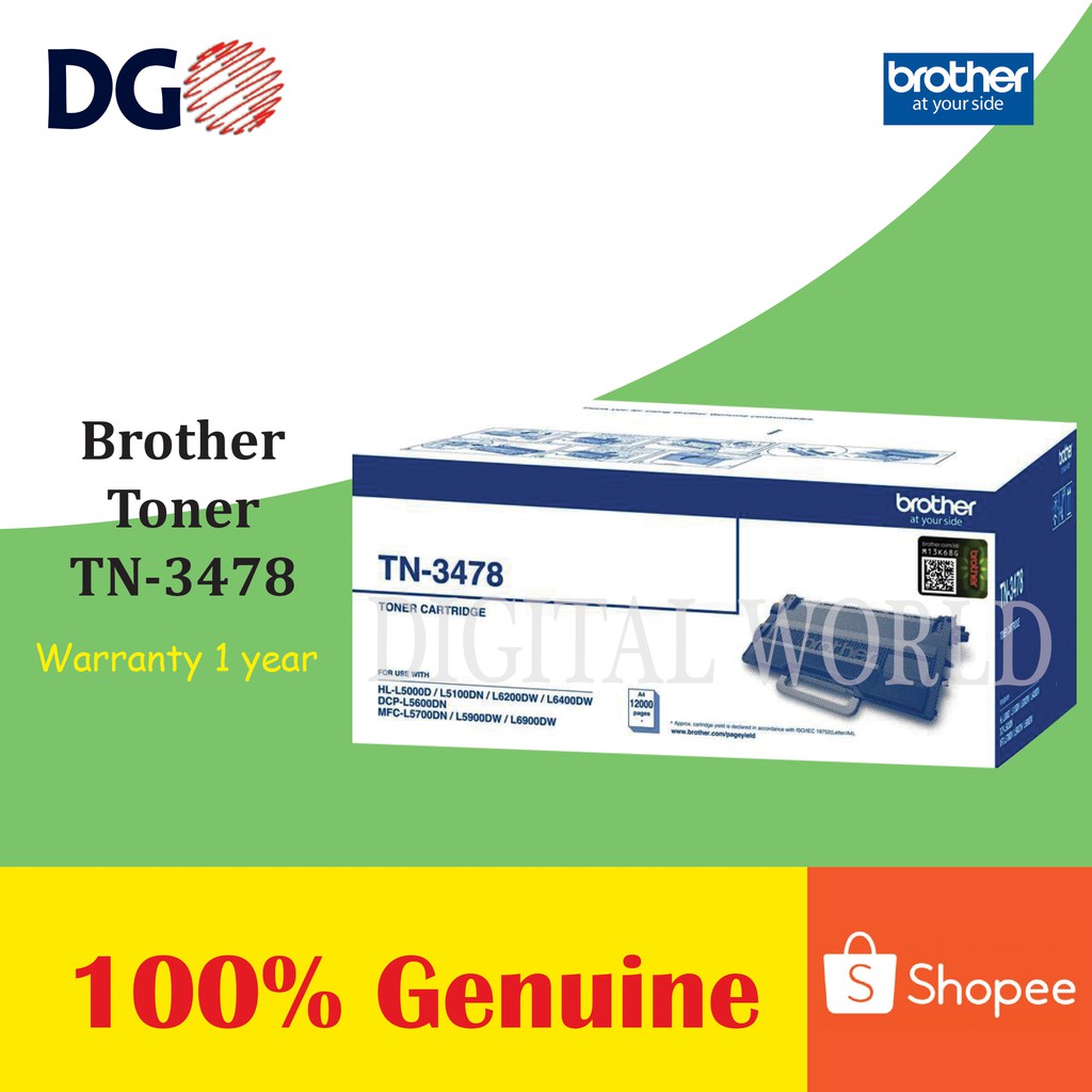 Brother TN-3478 Original Toner Cartridge 100% Genuine TN3478 TN 3478 HL ...