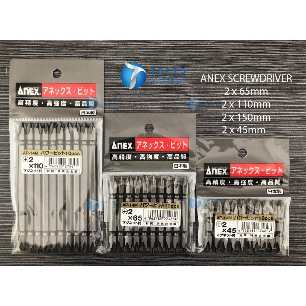 [1 PCS ] ANEX SCREWDRIVER BIT(+)PH 2# MADE IN JAPAN ANEX Screwdriver Bit AP-14M PH2(+) | Shopee ...