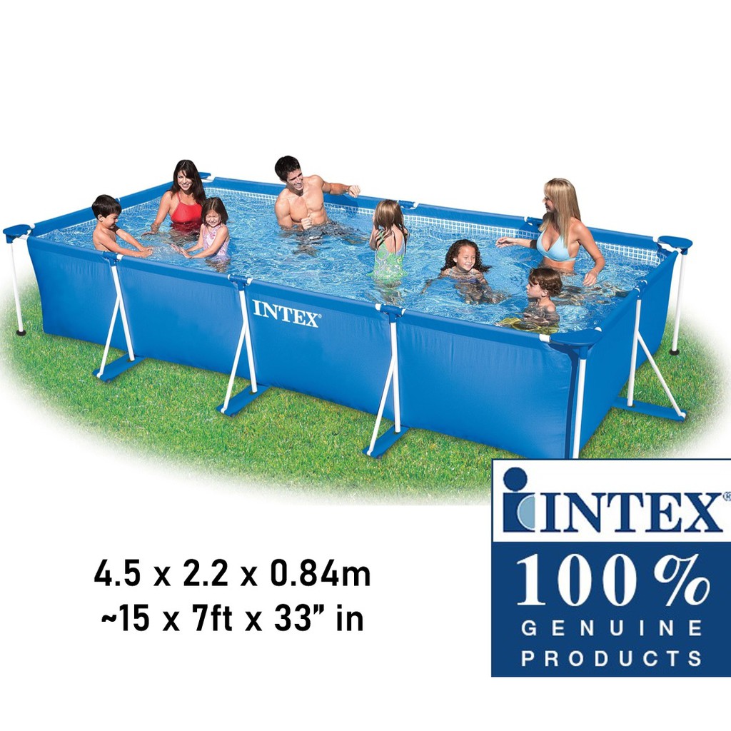 Intex 28273 Small Rectangular Pool 4.5x2.2x0.84m / Kolam Renang / Kolam ...