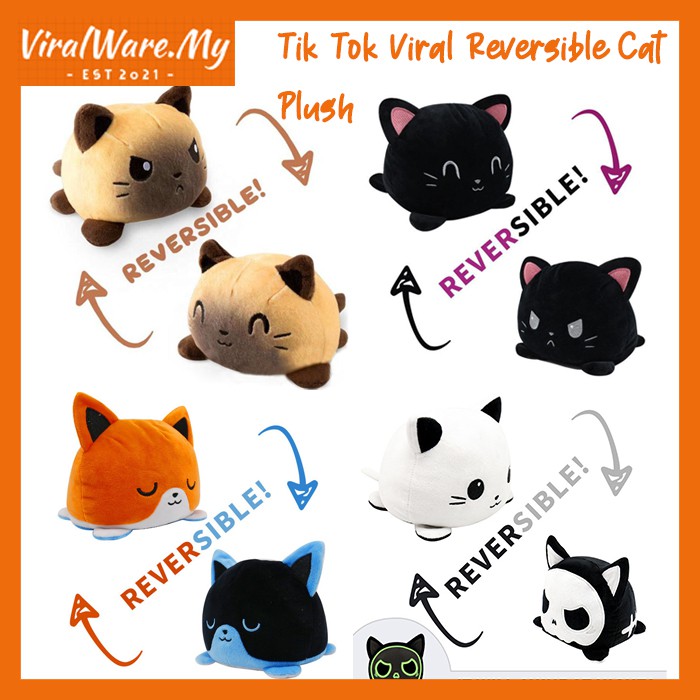SHIP FAST Reversible Flip Toys Cat Kids Plushie Reversible Plush Flip ...