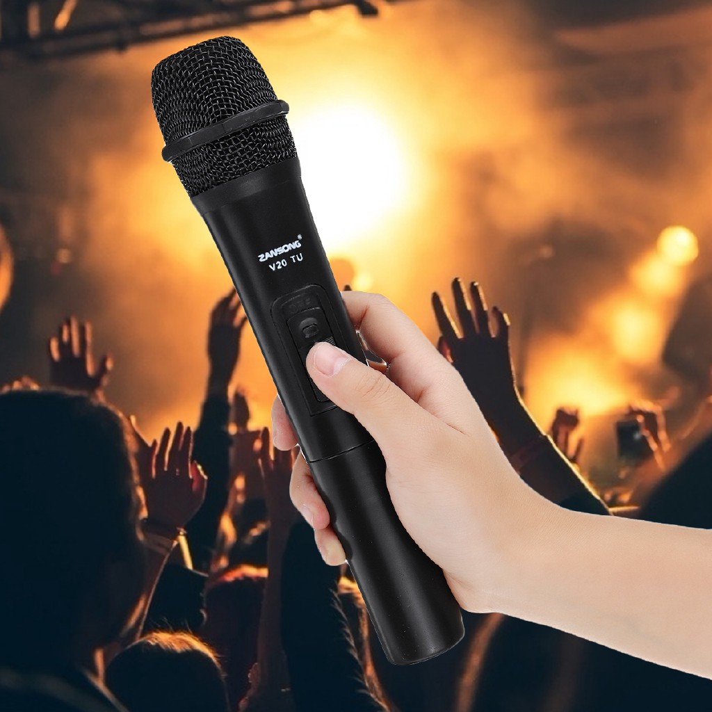 V10 Professional UHF Dual Wireless Microphone System Kits 2 Channel ...