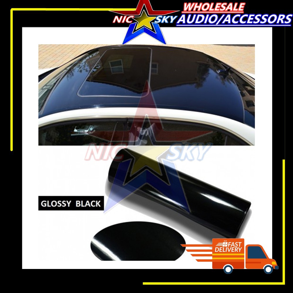 Gloss Black Vinyl Film Sheets Car Sticker Wrap 200cmX50cm | Shopee Malaysia