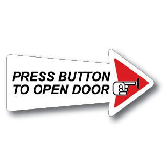 PRESS BUTTON TO OPEN DOOR ACRYLIC ARROW SIGN 45X100X2MM. | Shopee Malaysia