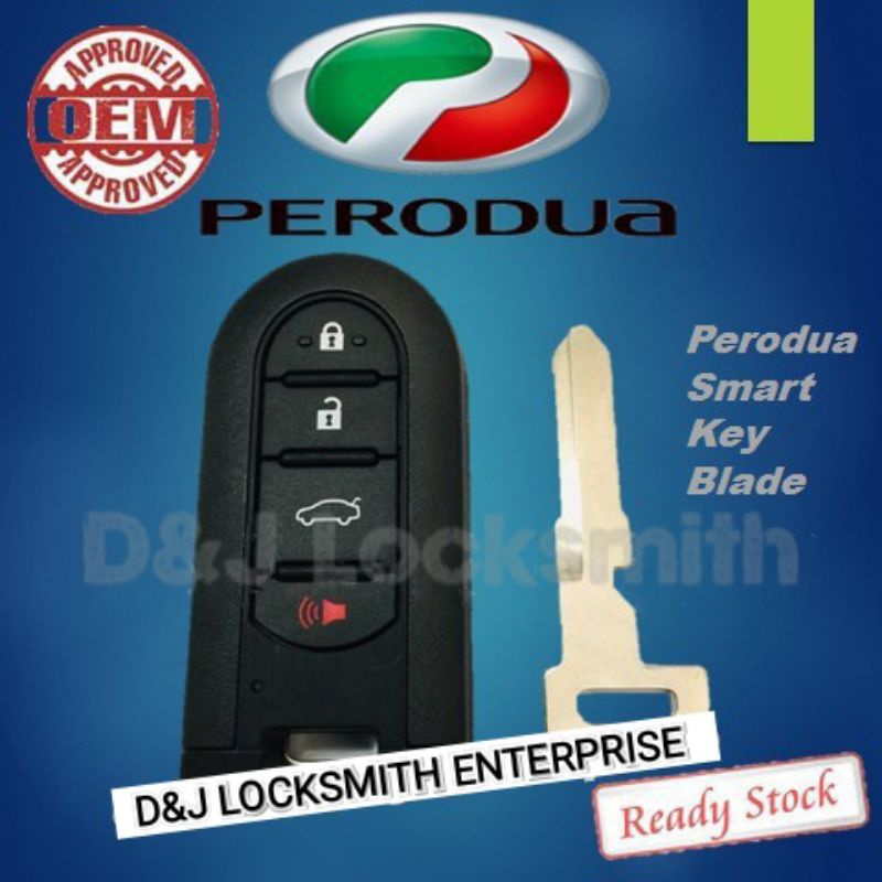 Perodua Axia Myvi Bezza Aruz Smart Remote Insert Key Blade Kunci Besi ...