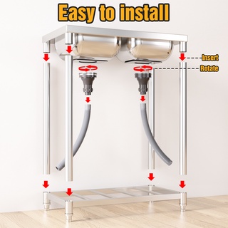 Sinki Dapur Double Bowl Sink Stainless Steel Sink With Stand Double ...