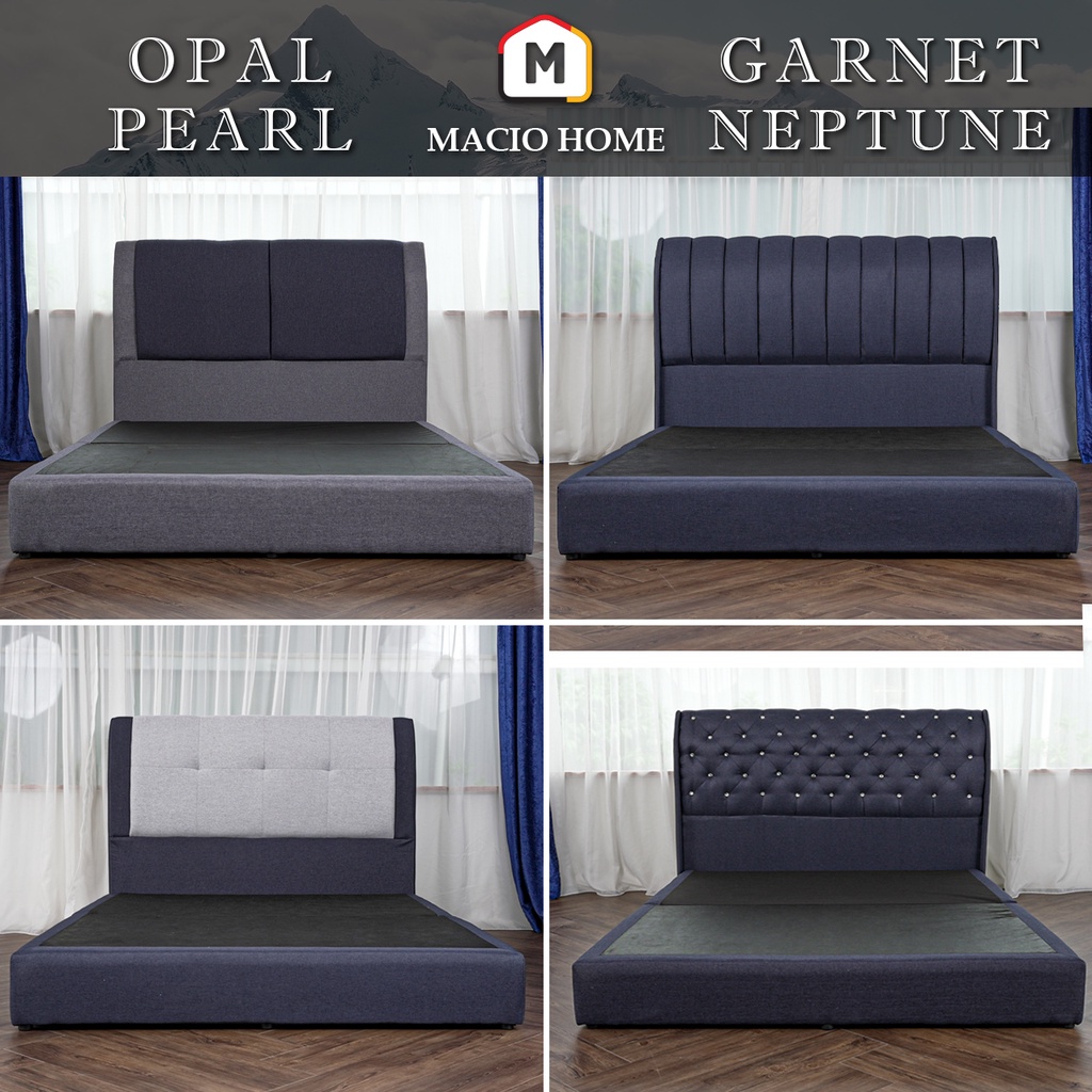 Dr. Macio Garnet/ Opal/ Pearl/Neptune Divan Fabric Bed Frame in Dark ...